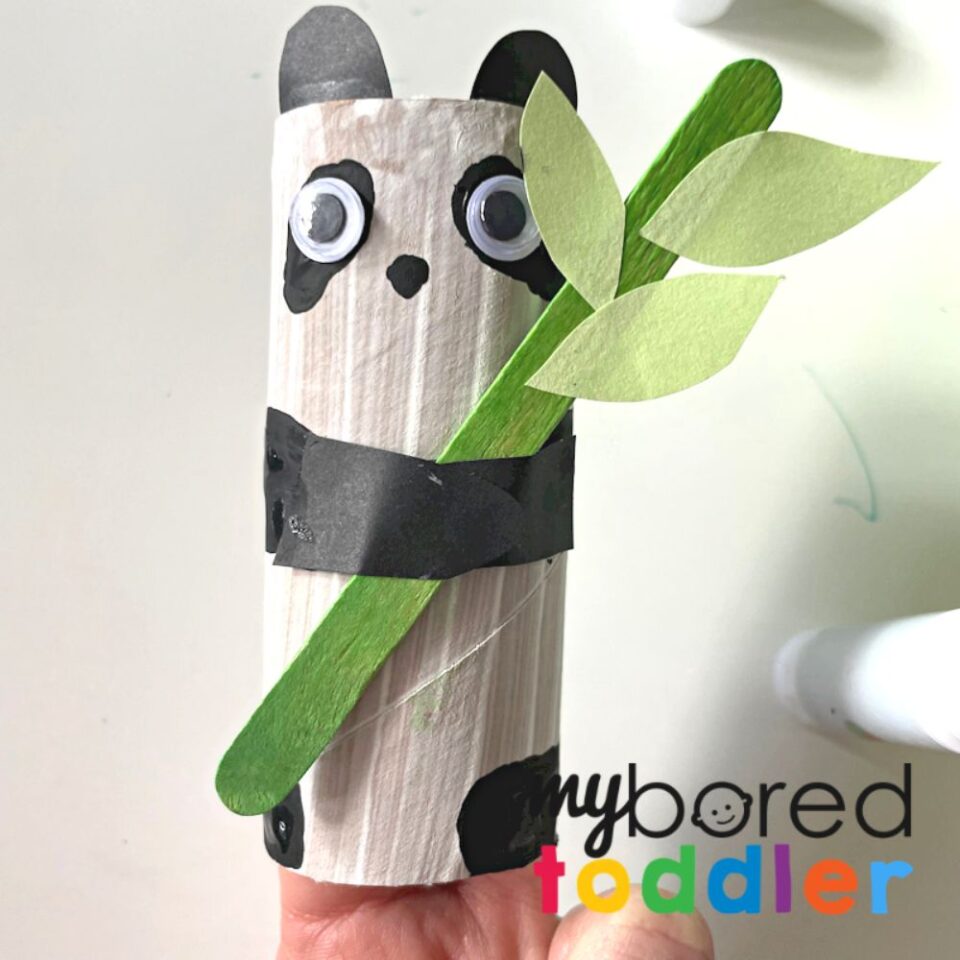 Toilet Tube Panda Puppet - My Bored Toddler Simple and Fun!