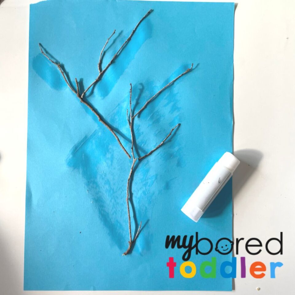 Winter Tree Foil Painting - My Bored Toddler Super Simple and Fun!