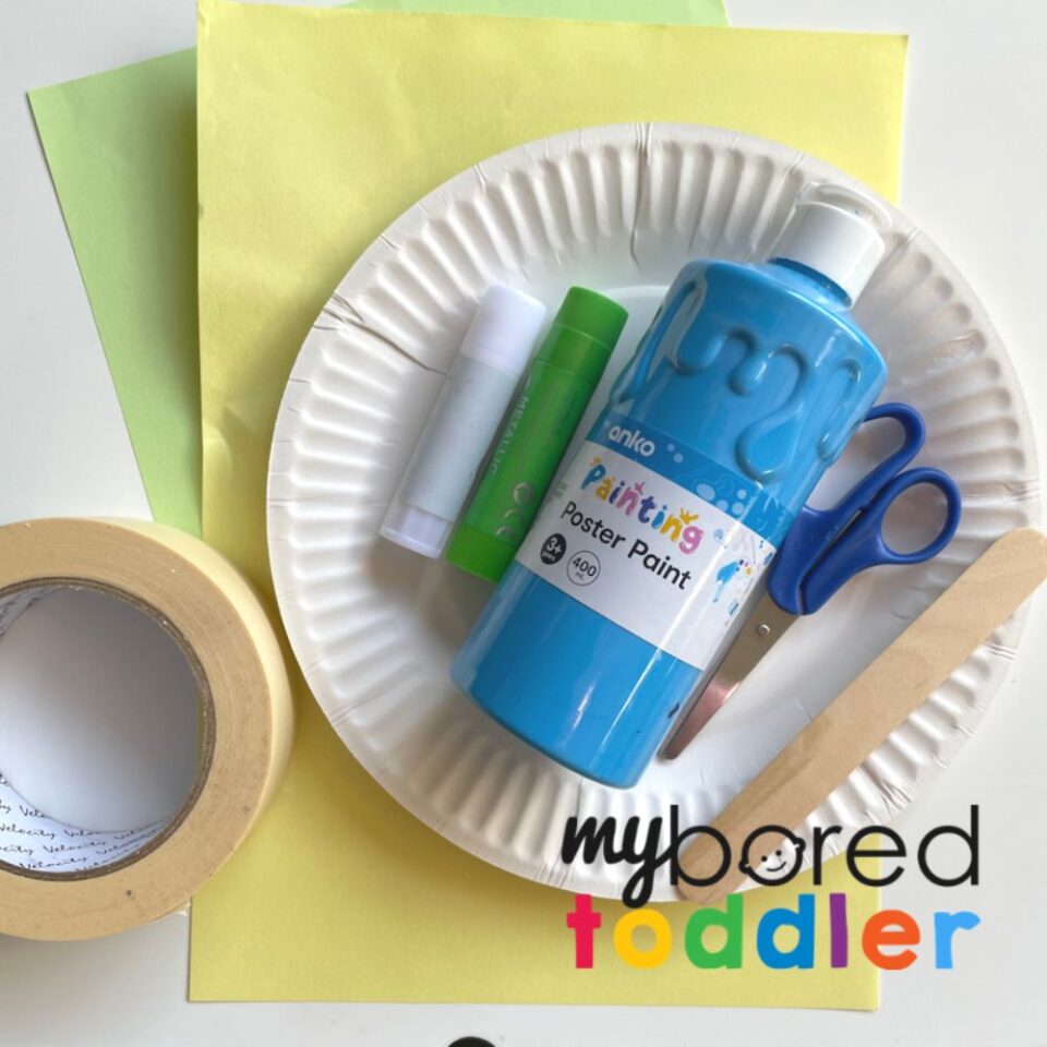 Paper Plate Scrunched Paper Flower - My Bored Toddler