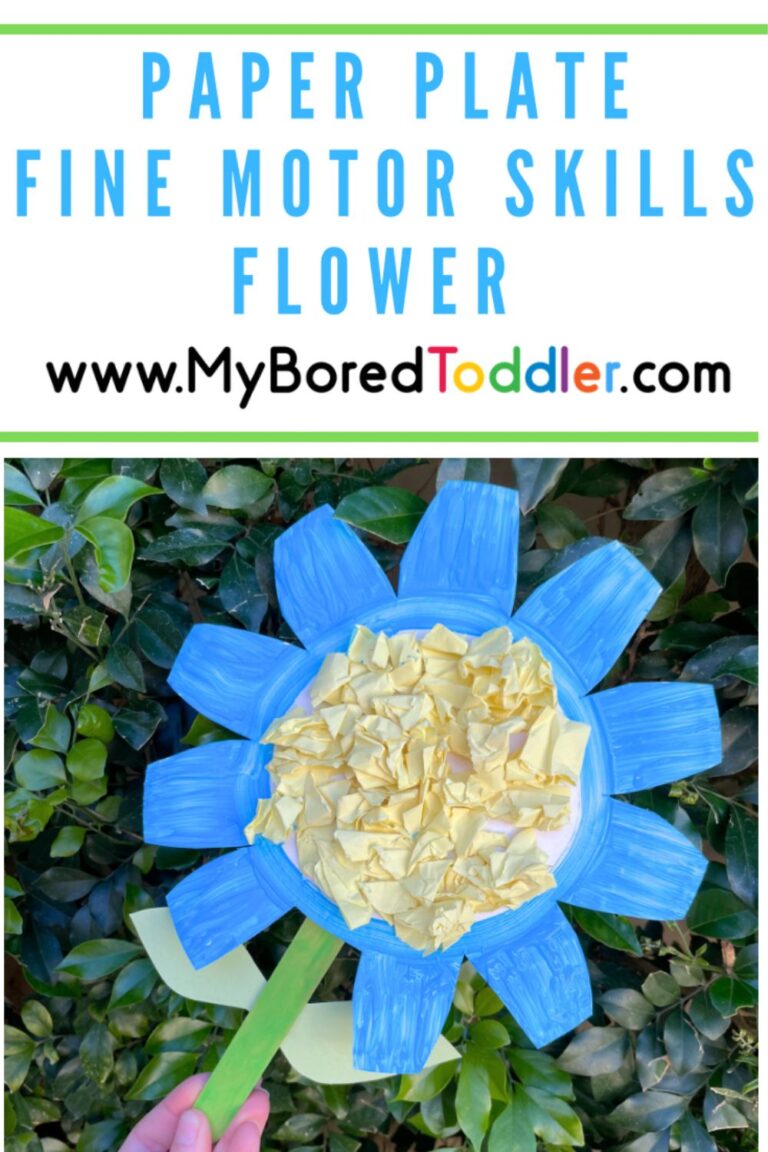 Paper Plate Scrunched Paper Flower - My Bored Toddler