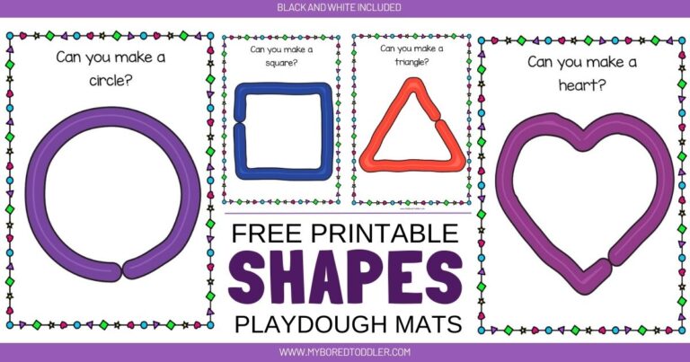 free printable shapes playdough mats facebook - My Bored Toddler