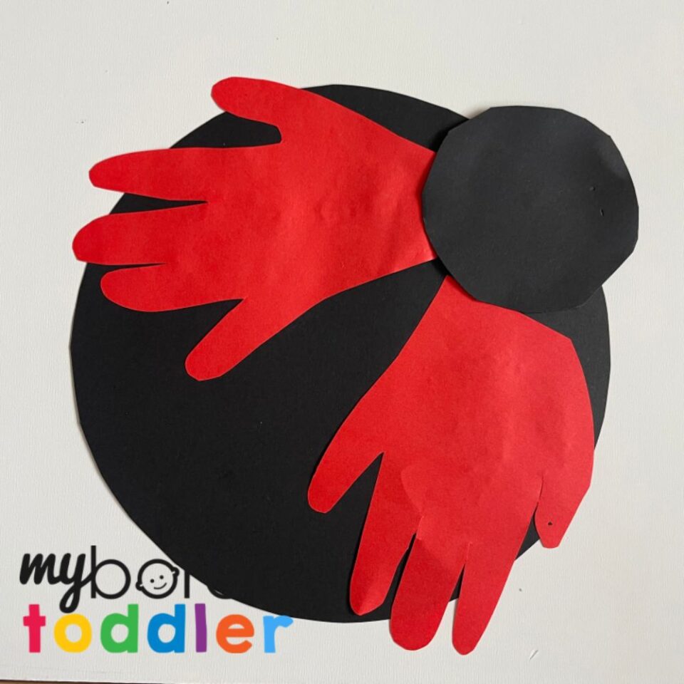 Handprint Lady Bird Craft - My Bored Toddler