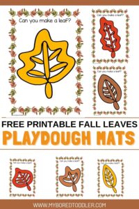 FREE Printable Fall Leaves Playdough Mats - My Bored Toddler