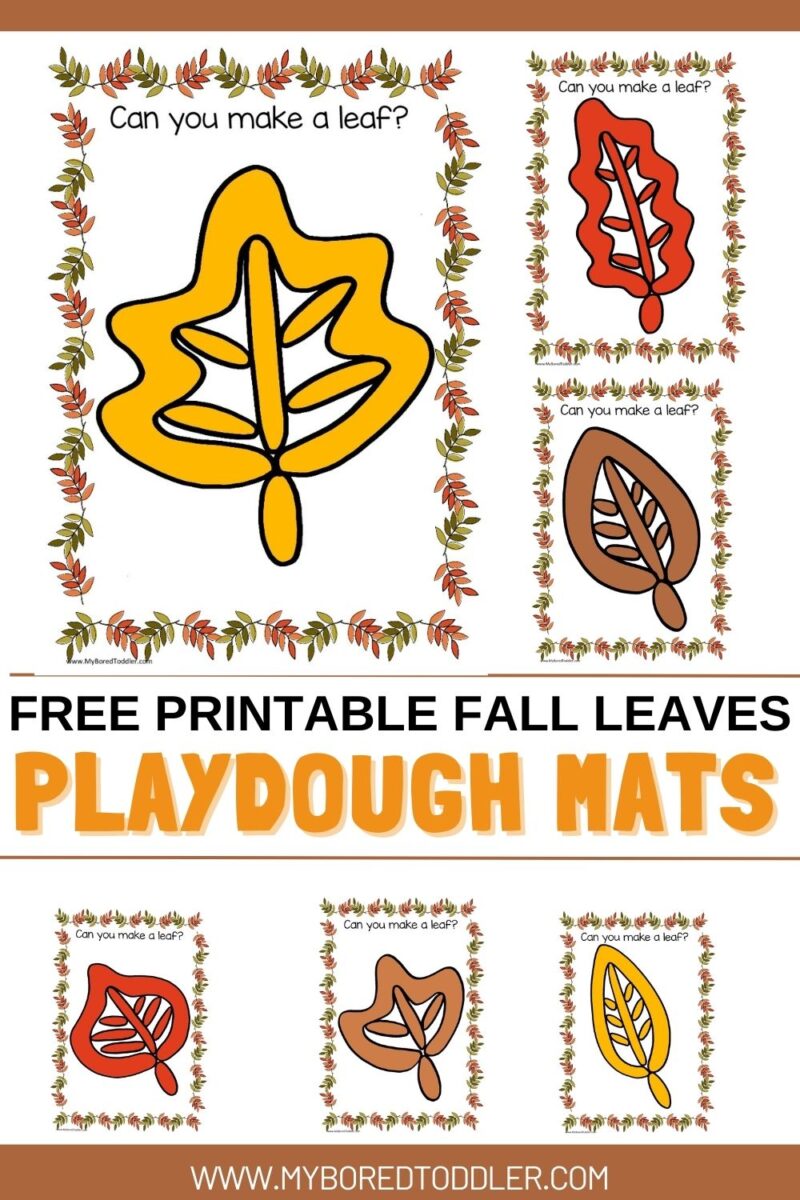 FREE Printable Fall Leaves Playdough Mats - My Bored Toddler
