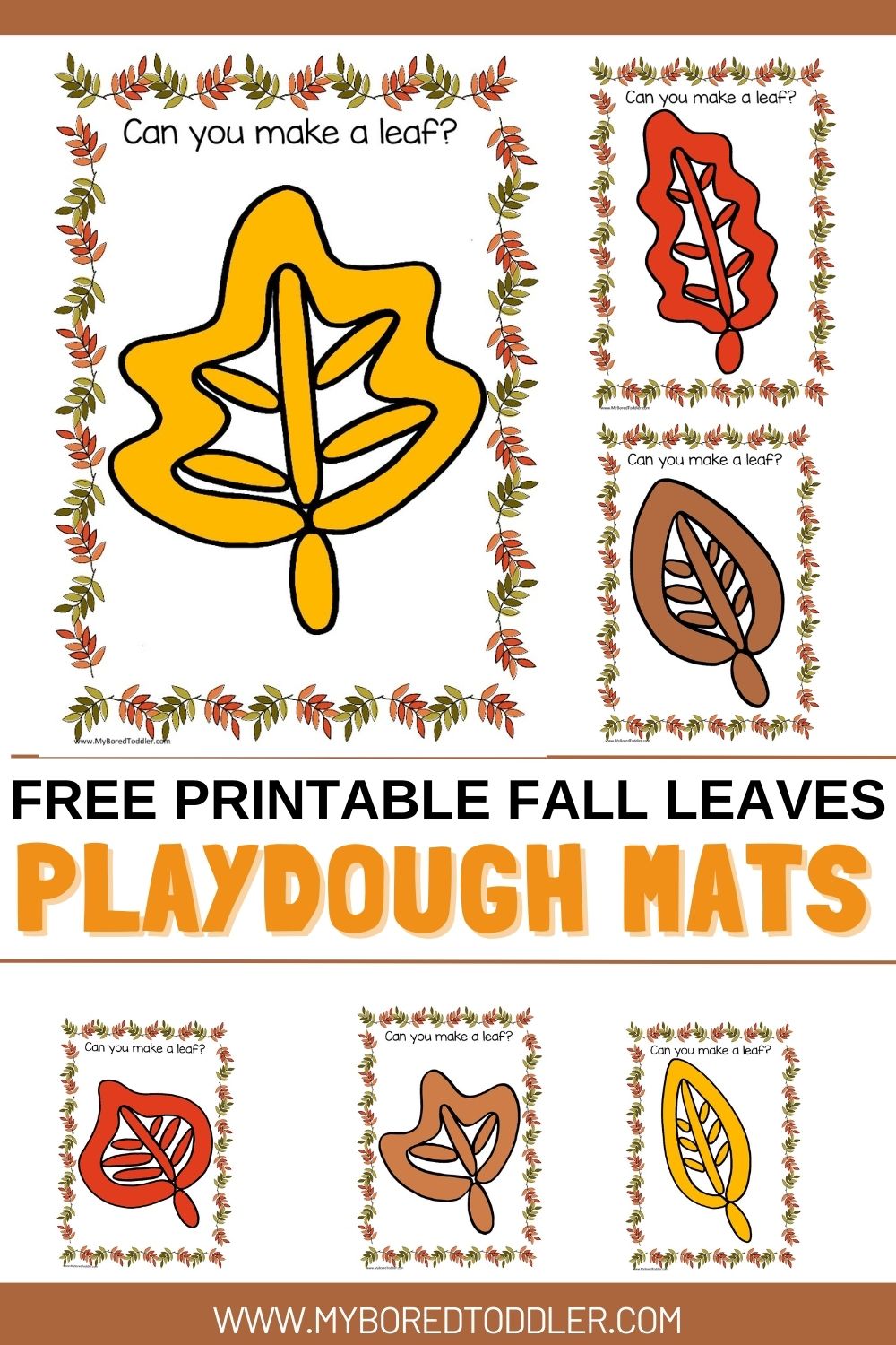 FREE PRINTABLE FALL LEAVES PLAYDOUGH MATS PLAYDOH MATS TODDLER ...