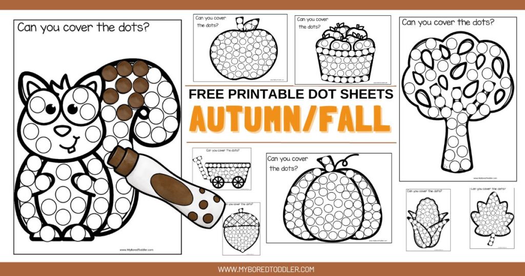 free printable autumn fall dot sheets toddler preschool fine motor free ...