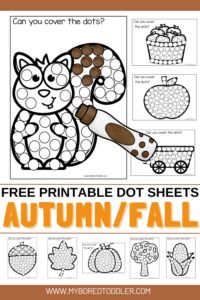 FREE Printable Autumn / Fall Dot Sheets for Toddlers - My Bored Toddler
