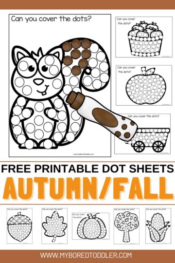 FREE Printable Autumn / Fall Dot Sheets for Toddlers - My Bored Toddler