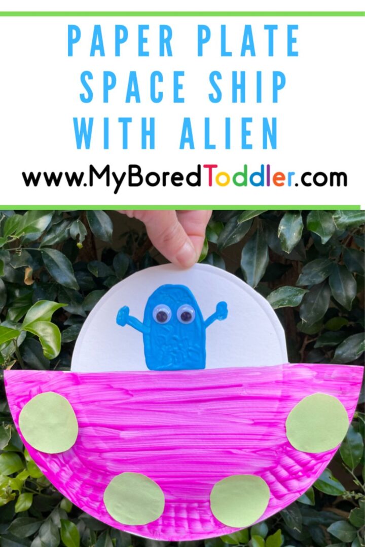 Paper Plate Space Ship - My Bored Toddler