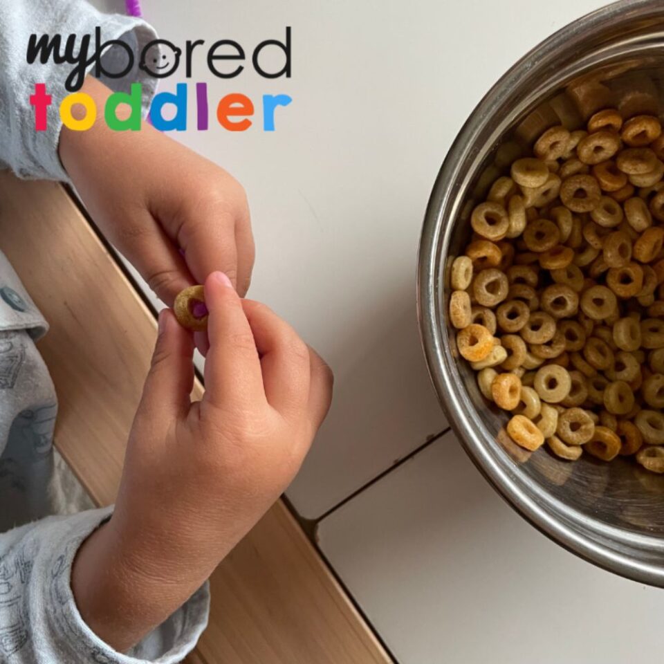 Cheerio Threaded Bracelets - My Bored Toddler