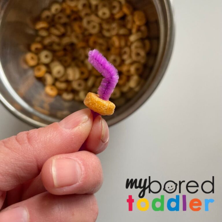 Cheerio Threaded Bracelets - My Bored Toddler