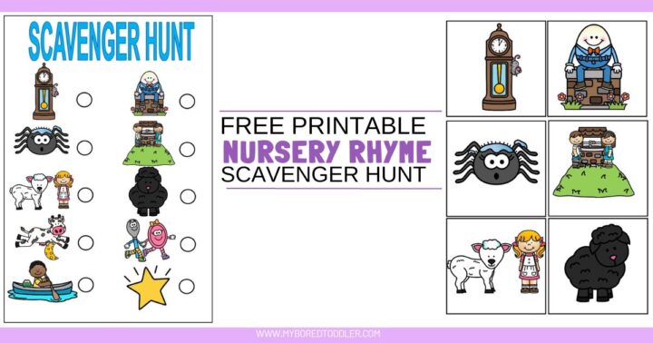 FREE PRINTABLE NURSERY RHYME SCAVENGER HUNT FACEBOOK - My Bored Toddler