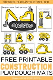 Construction Playdough Mats for Toddlers [FREE PRINTABLE] - My Bored ...