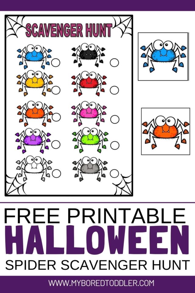 HALLOWEEN SPIDER SCAVENGER HUNT [FREE PRINTABLE] - My Bored Toddler