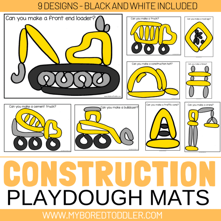 Construction Playdough Mats for Toddlers [FREE PRINTABLE] - My Bored ...