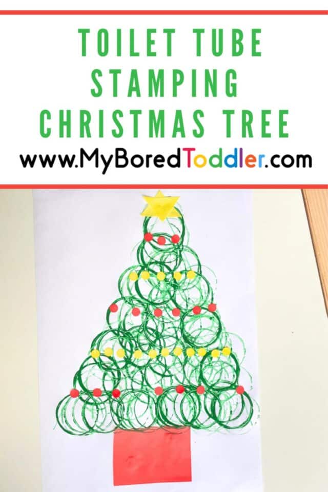 Cardboard Tube Stamping Christmas Tree - My Bored Toddler