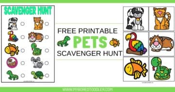 free printable pets scavenger hunt facebook - My Bored Toddler