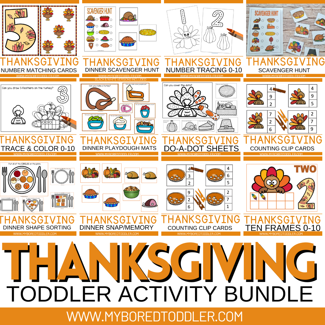 thanksgiving toddler activity bundle - My Bored Toddler
