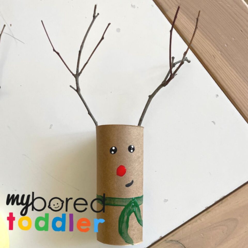 Toilet Tube Reindeer Puppet - My Bored Toddler