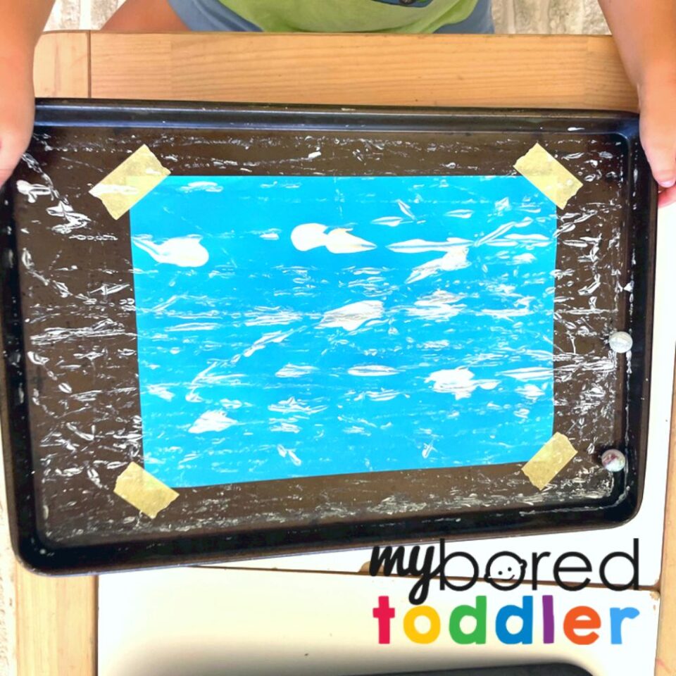 Marble Painting Snow Globe - My Bored Toddler Personalized Craft!