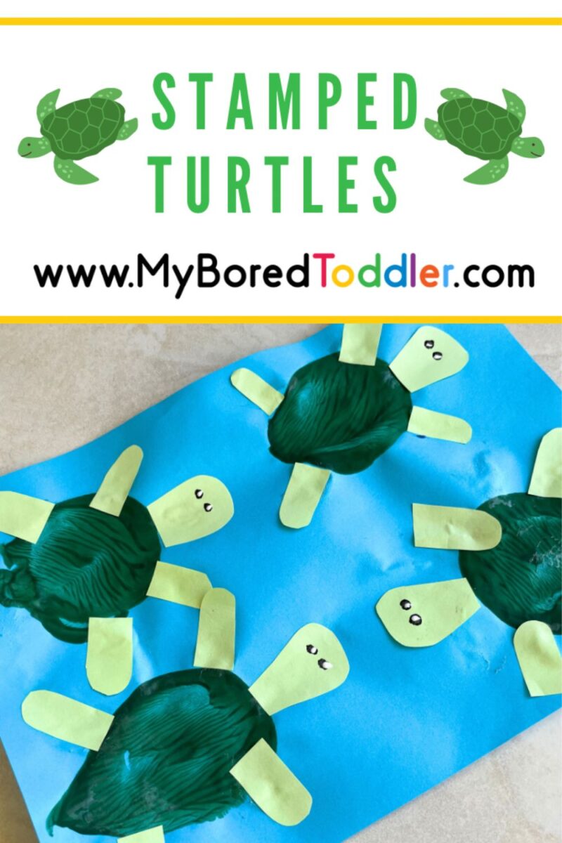 Cup-Stamping Turtles - My Bored Toddler Painting fun for toddlers!