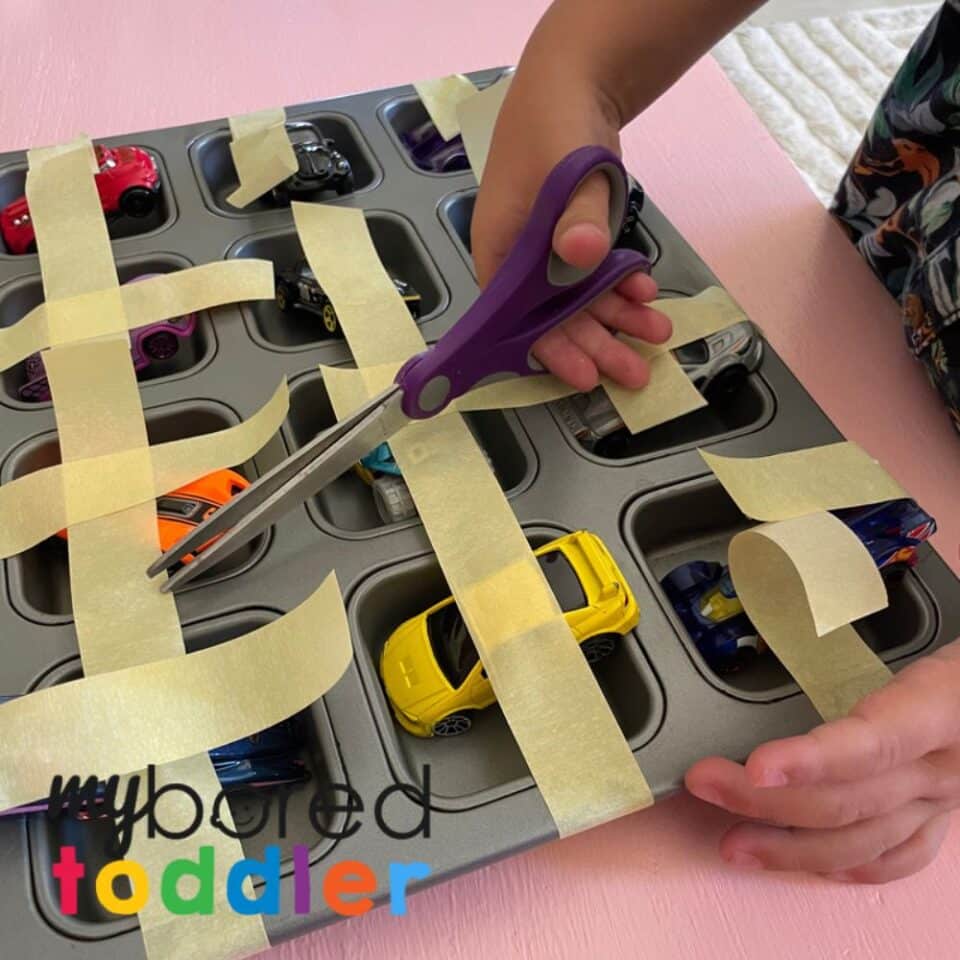 Snip and Peel Tape Rescue - My Bored Toddler