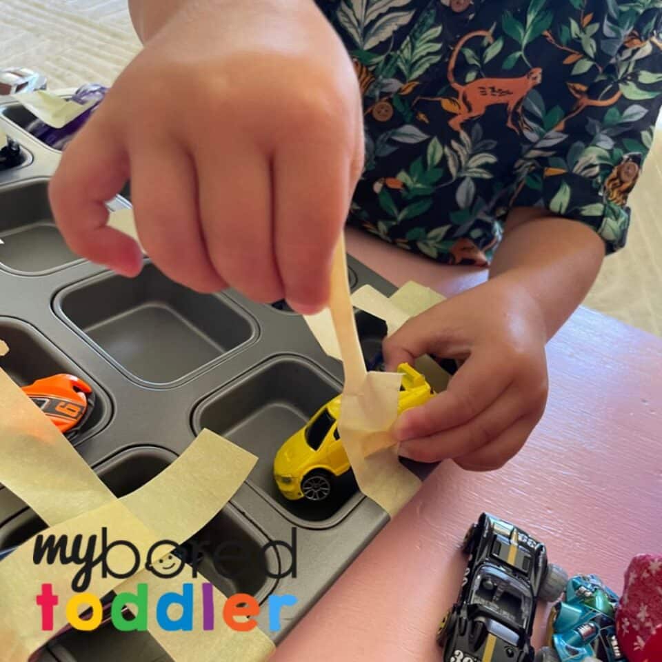 Snip and Peel Tape Rescue - My Bored Toddler