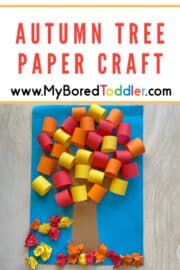 Autumn / Fall Tree Paper Craft - My Bored Toddler Fine Motor Skills Craft