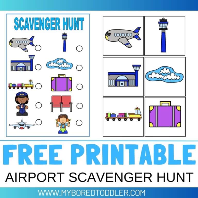 Airport Scavenger Hunt [FREE PRINTABLE] - My Bored Toddler