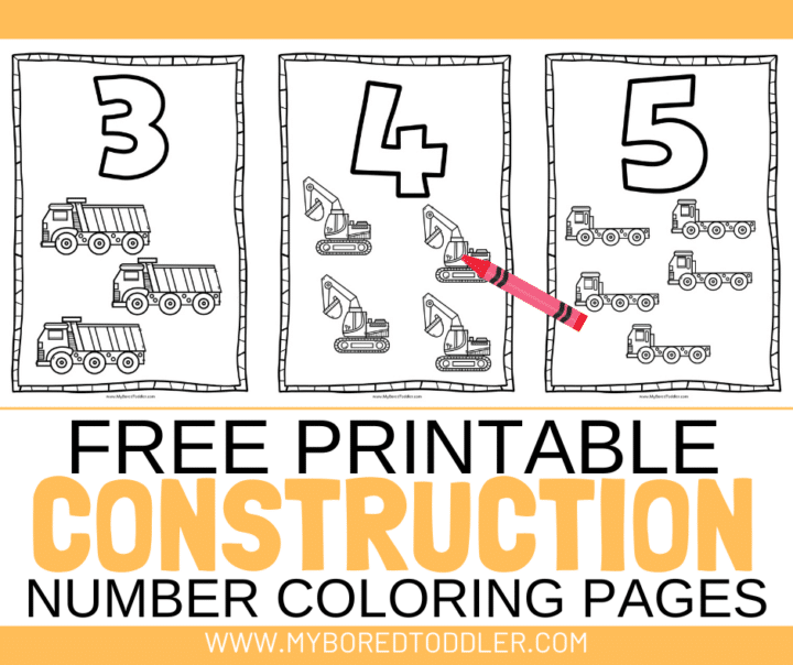 Free Printable - Construction Number Coloring Pages - FB Post - My ...