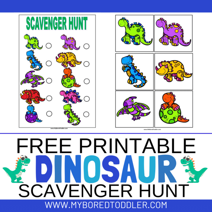 Dinsosaur Scavenger Hunt [FREE PRINTABLE] - My Bored Toddler