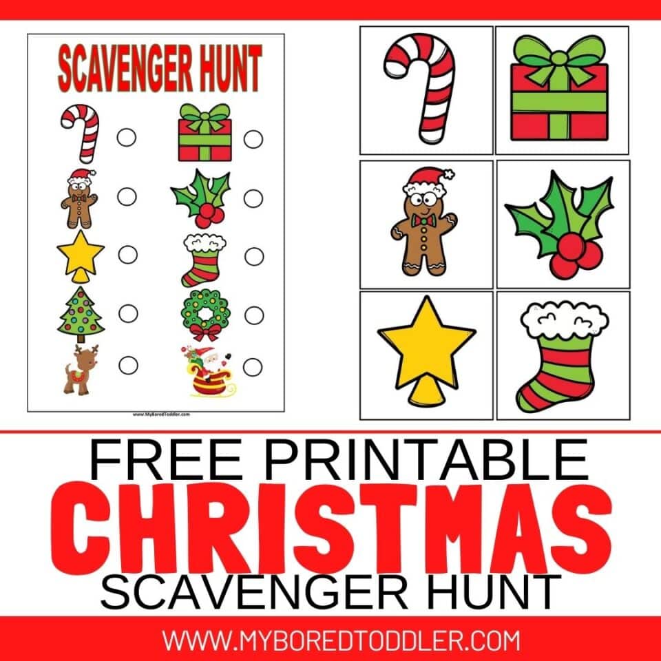 FREE Christmas Scavenger Hunt for Toddlers & Preschoolers - My Bored ...