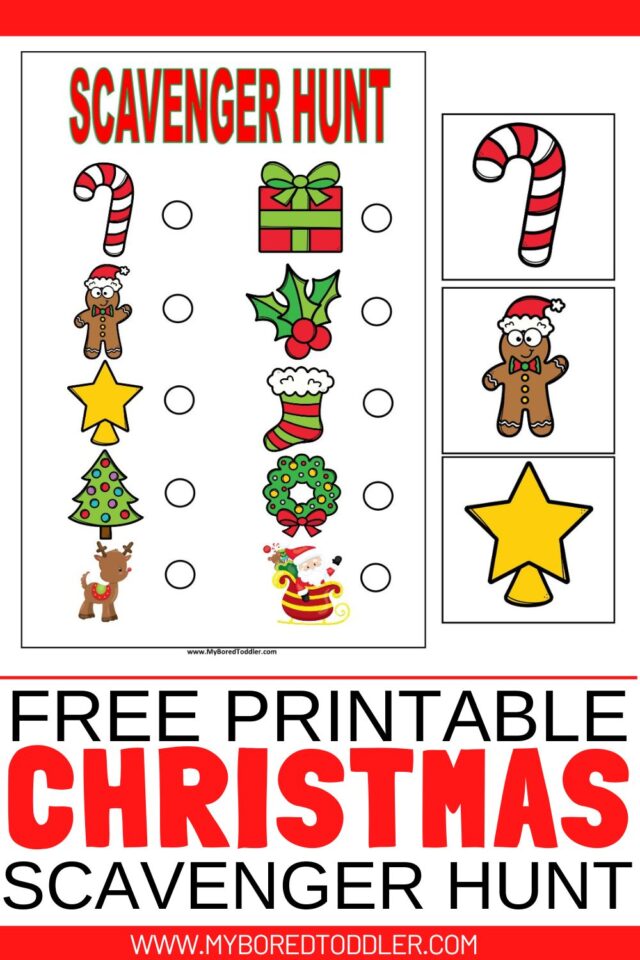 FREE Christmas Scavenger Hunt for Toddlers & Preschoolers - My Bored ...