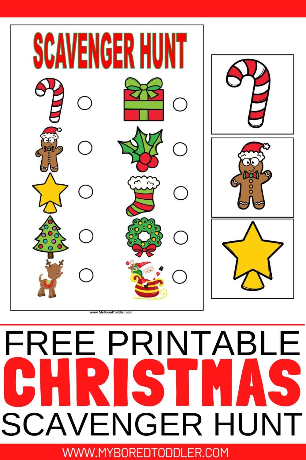 free printable christmas scavenger hunt toddler preschool game activity ...