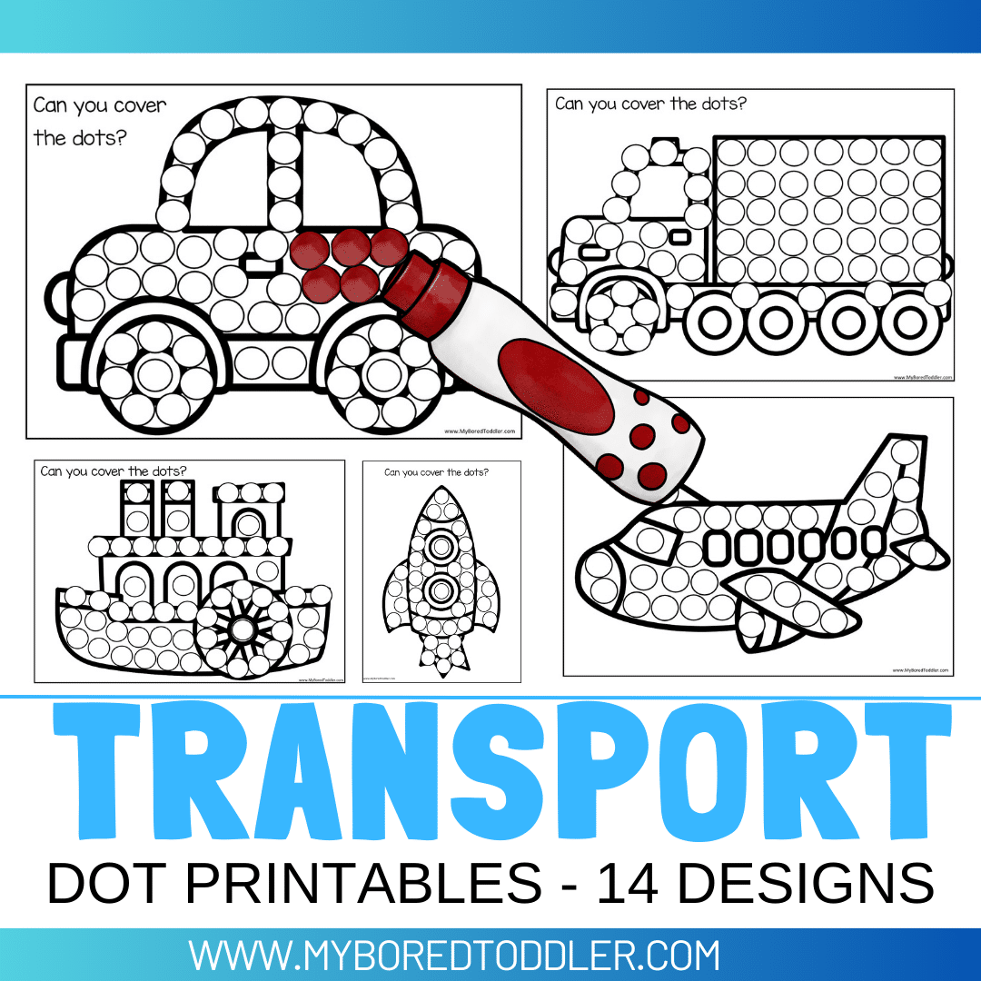 transport dot printables 14 designs toddler preschool dab-a-dot do-a ...