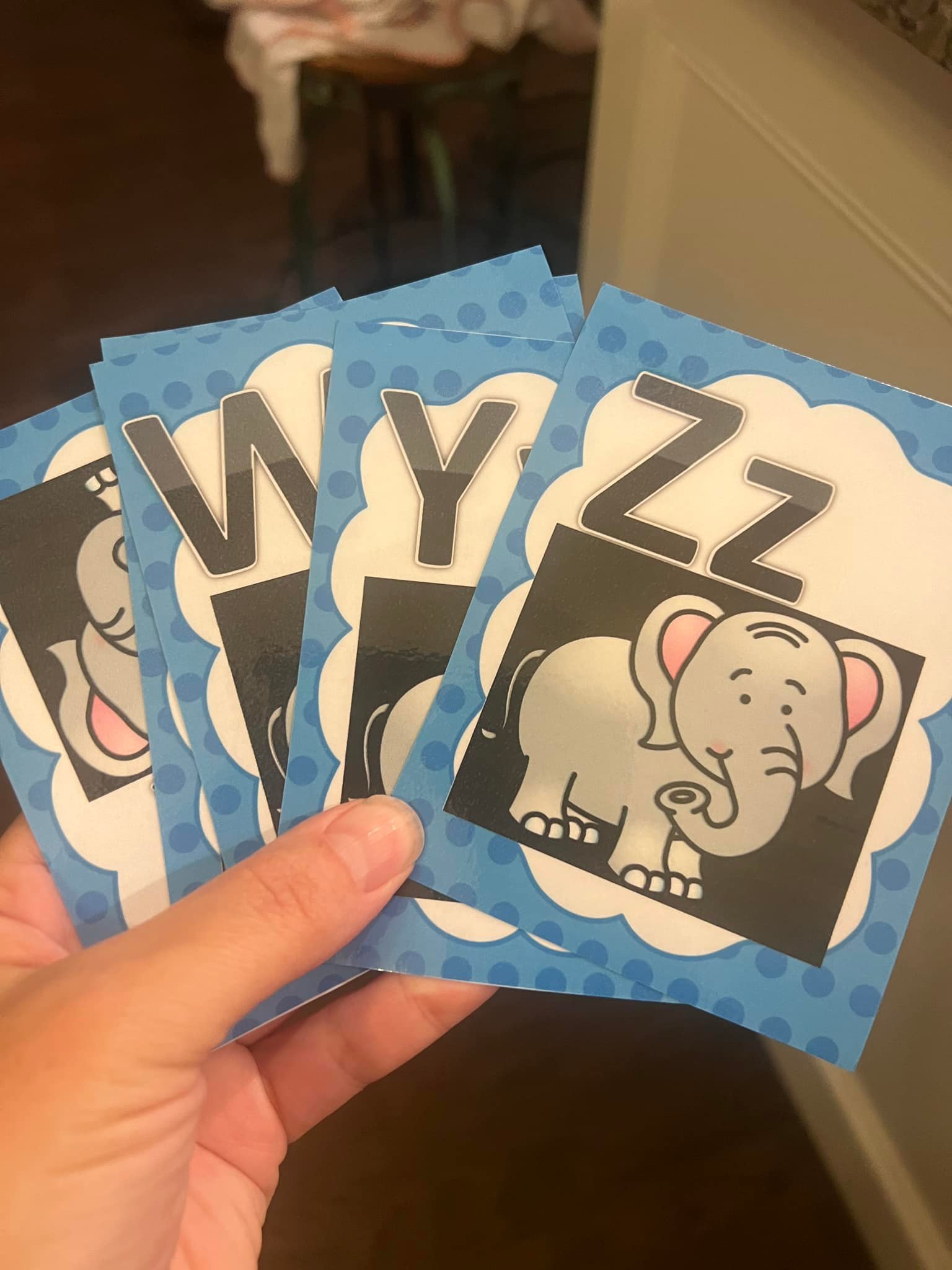 Elephant alphabet cards - Tina - My Bored Toddler