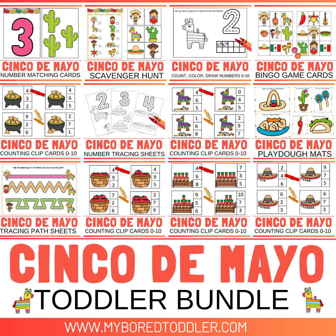 Cinco De Mayo toddler activity learning bundle - My Bored Toddler