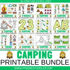 camping printable bundle toddler preschool alphabet numbers fine motor ...
