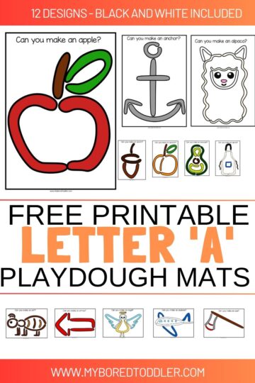 LETTER OF THE WEEK (A) Playdough Mats - FREE PRINTABLE - My Bored Toddler
