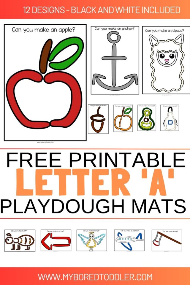 LETTER OF THE WEEK (A) Playdough Mats - FREE PRINTABLE - My Bored Toddler