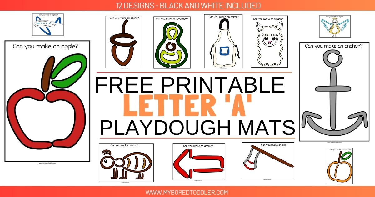 LETTER OF THE WEEK (A) Playdough Mats - FREE PRINTABLE - My Bored Toddler
