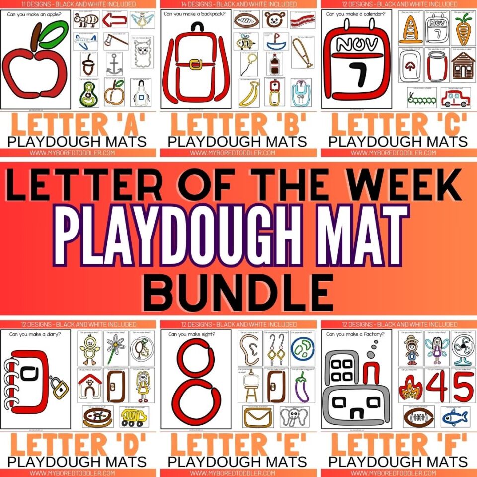 LETTER OF THE WEEK (A) Playdough Mats - FREE PRINTABLE - My Bored Toddler
