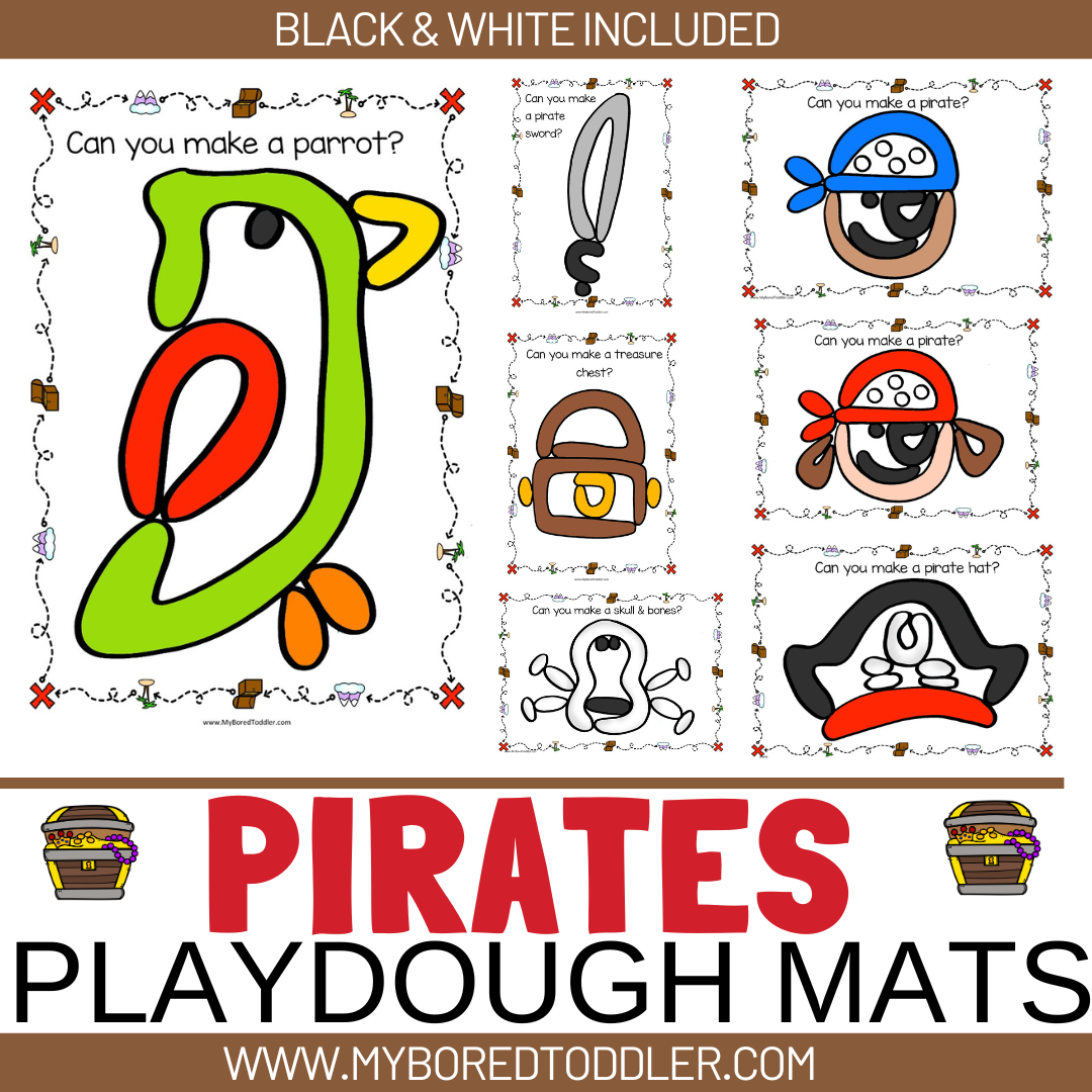 PIRATES PLAYDOUGH MATS TODDLER PRESCHOOL FINE MOTOR CENTERS - My Bored ...