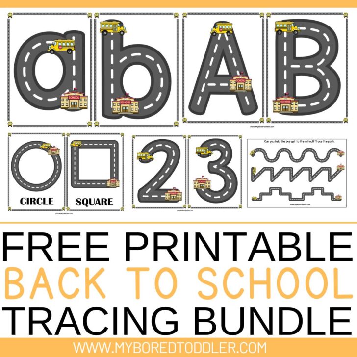 BACK TO SCHOOL TRACING | Free Printables - My Bored Toddler