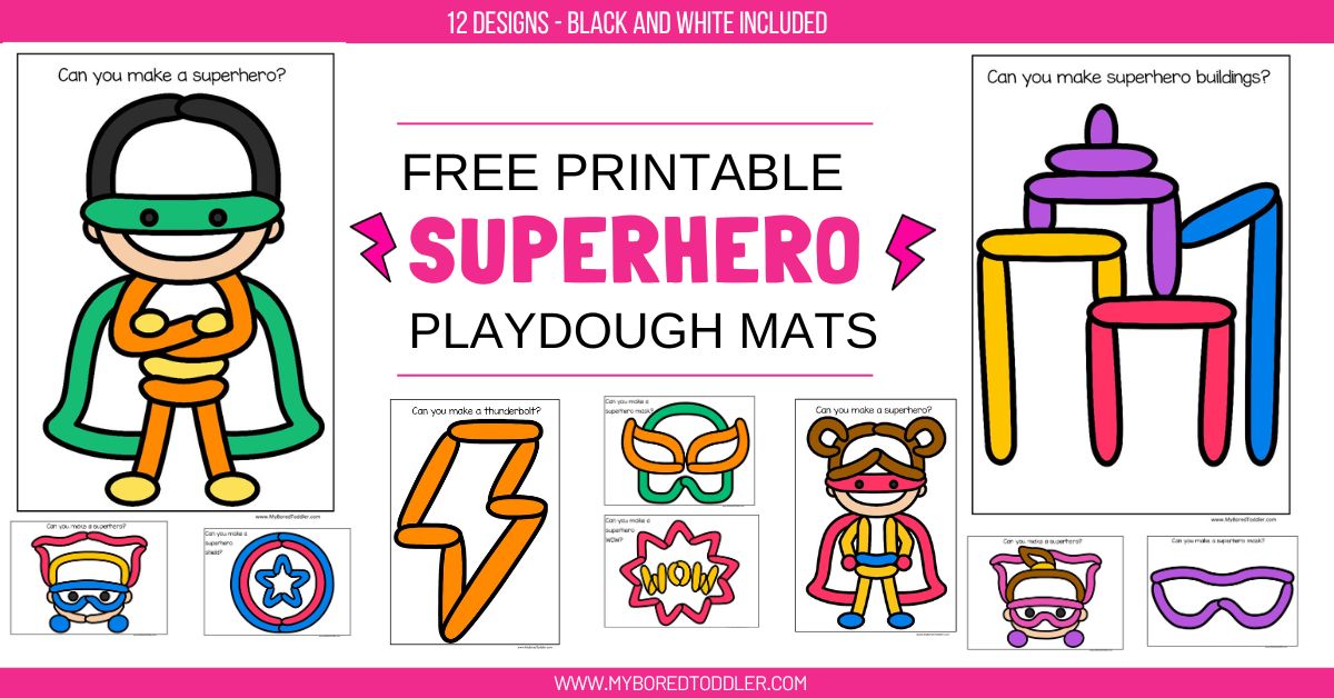 SUPERHERO PLAYDOUGH MATS [FREE PRINTABLE] - My Bored Toddler